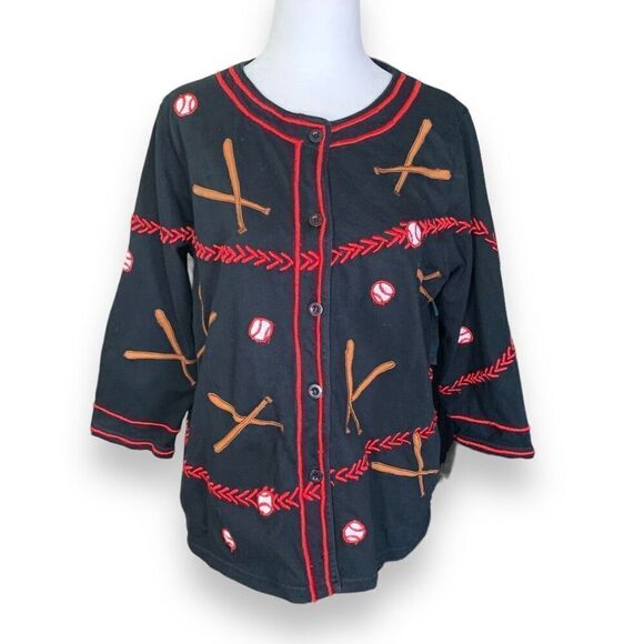 Michael Simon | Sweaters | Vintage Michael Simon Litebaseball Themed ...